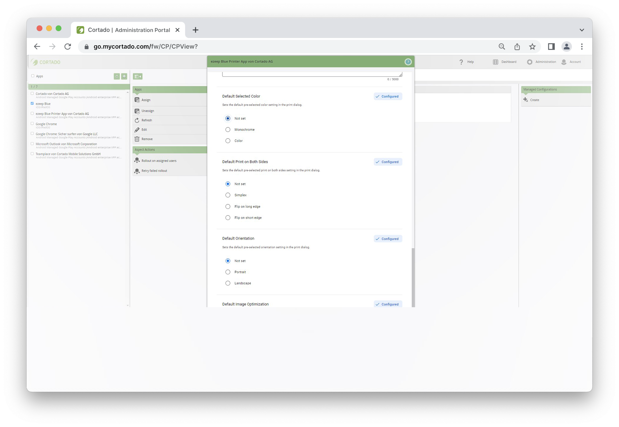 Managed App Configurations for Android Users and Groups