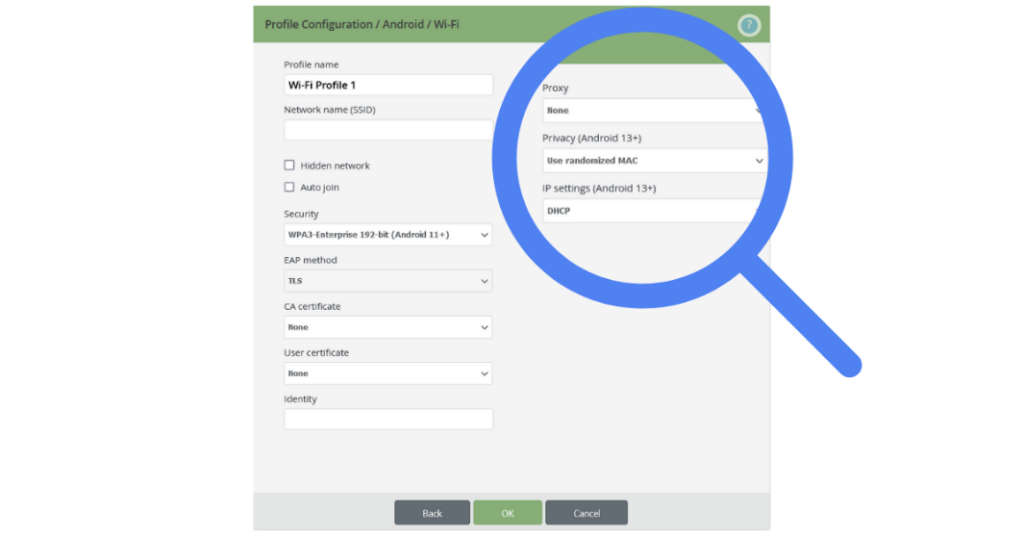 Android management: WLAN profile now with WPA3 and more