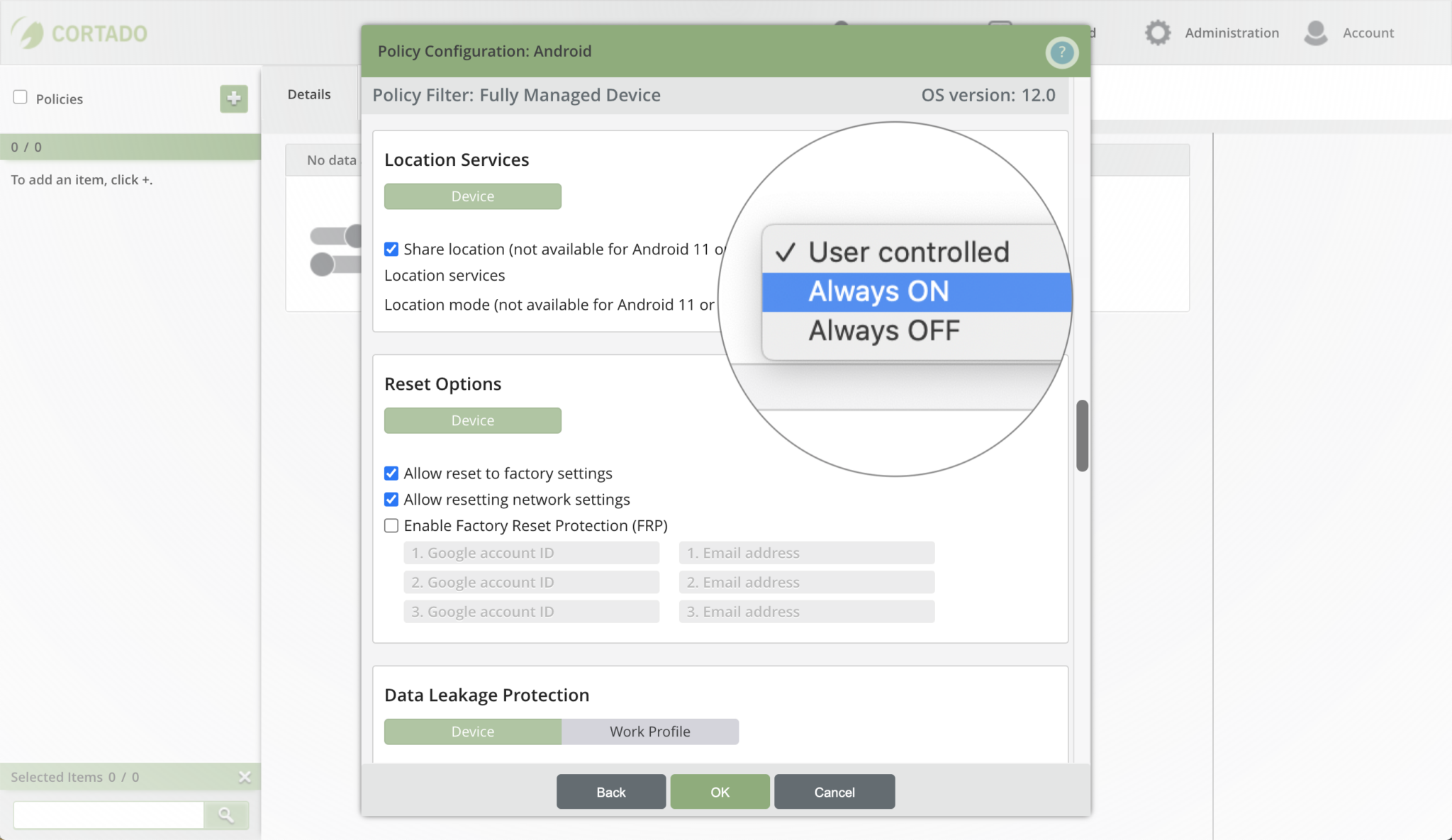 Enforce/Disable Location Services for Corporate Android Devices